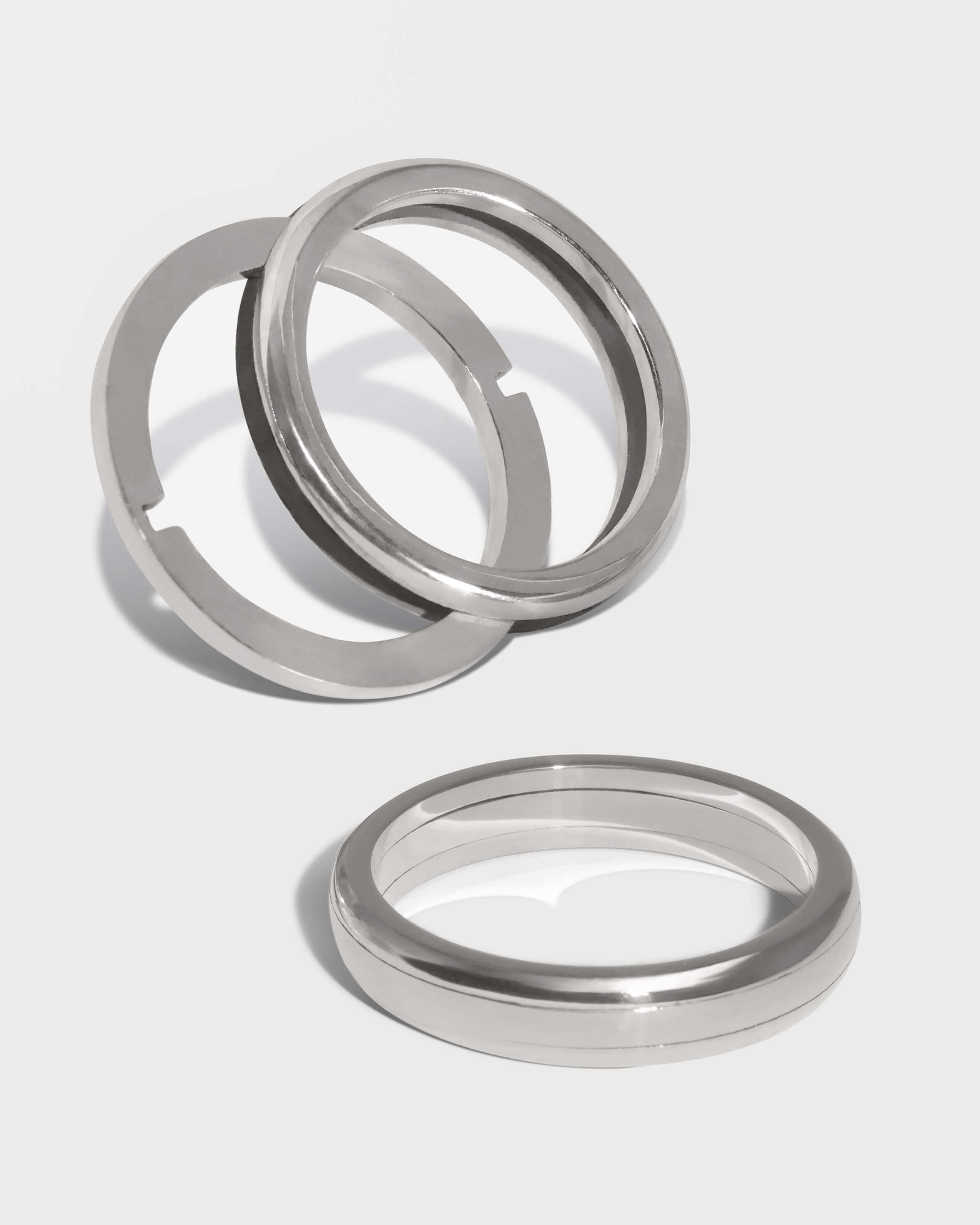 SILVER DEVOTION/WEDDING RING - SLIM SLIDING BAND – Ferian