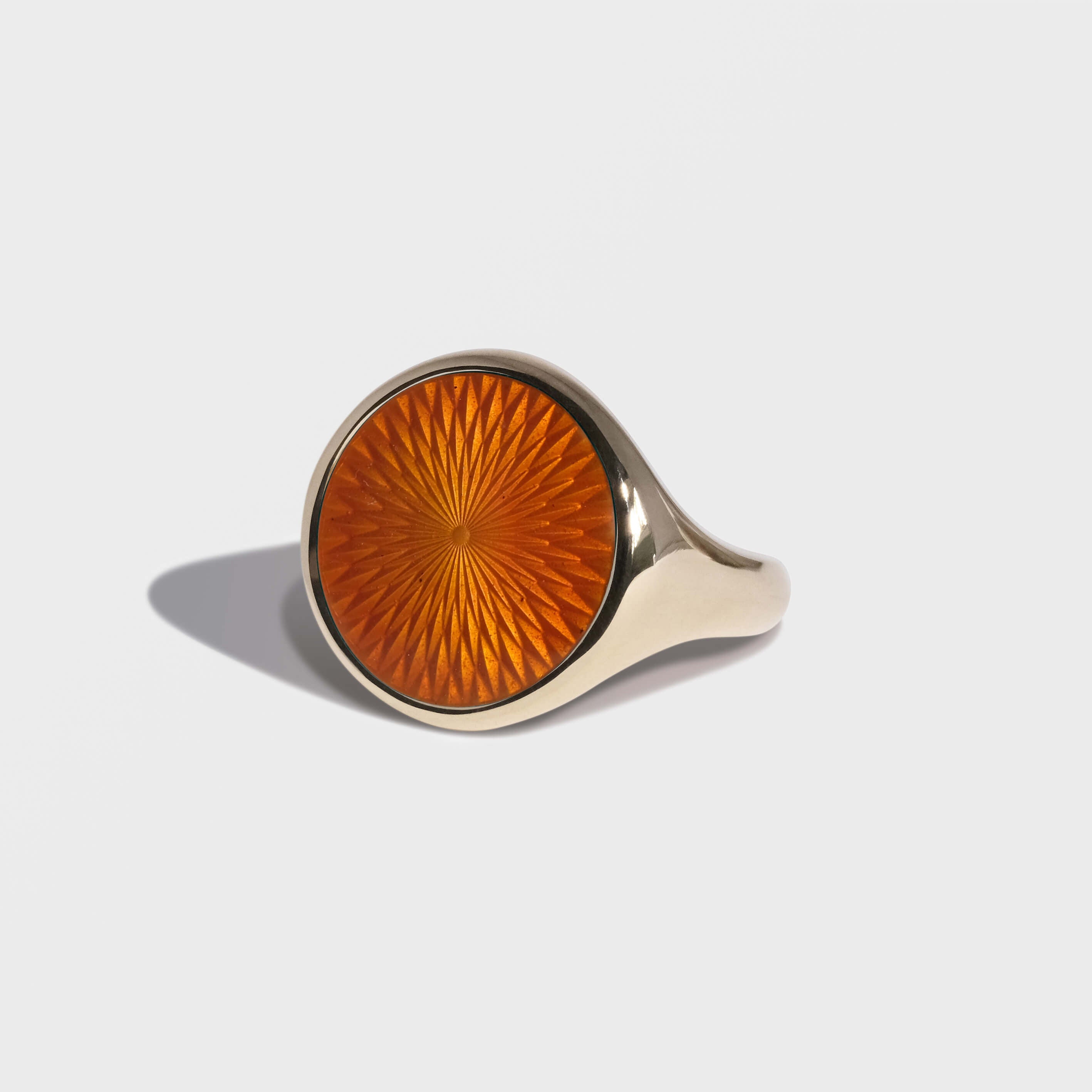 EMBER GLASS ENAMEL GOLD SIGNET RING – Ferian